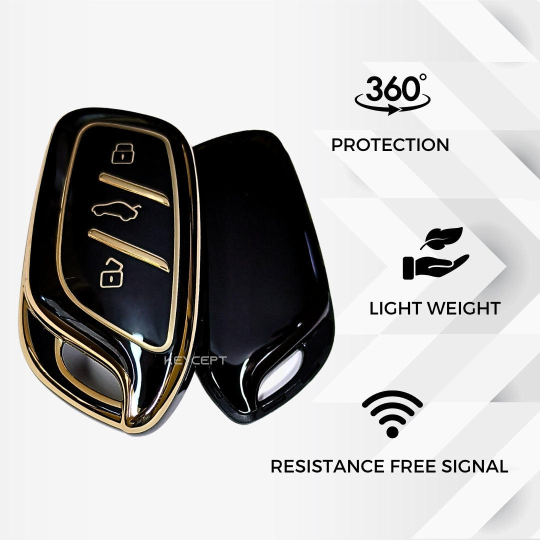 TPU Key cover Compatible for MG ZS | EV | Astor 3 Button Smart Key wit ...