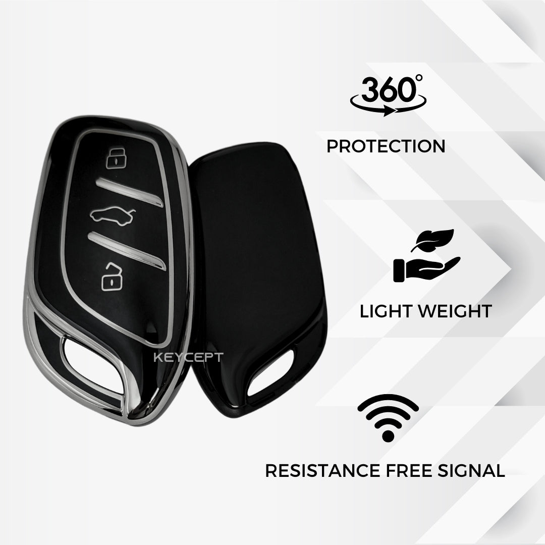 Silver Line TPU Key Cover Compatible for MG ZS | EV and Astor 3 button ...