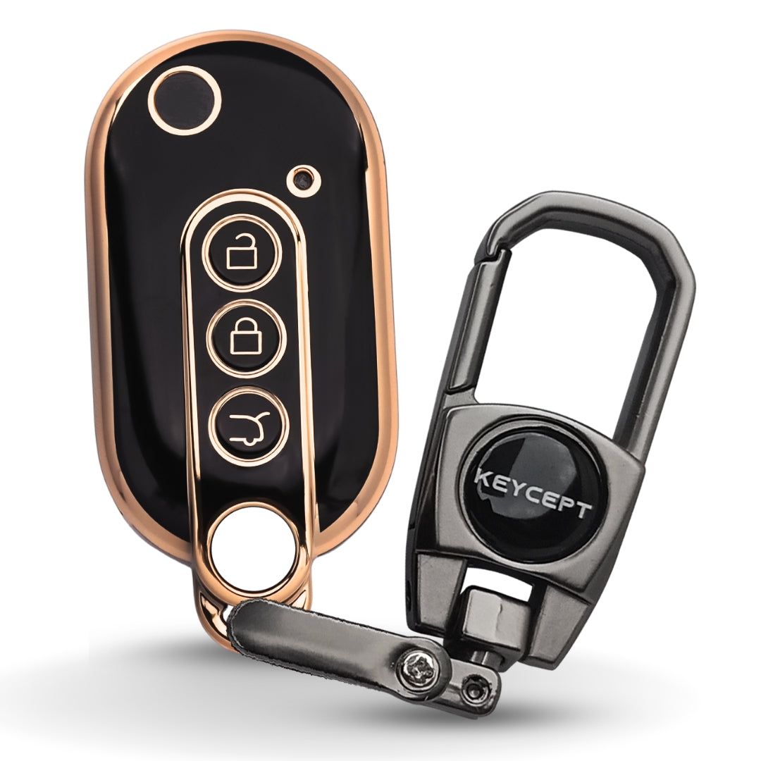 Gold Line TPU Car Key Cover for MG Comet EV Electric 3 Button Flip Key ...